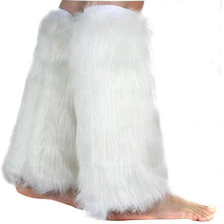 Boot Cuff Fluffy Soft Furry Faux Fur Leg Warmers Boot Toppers Costume ...