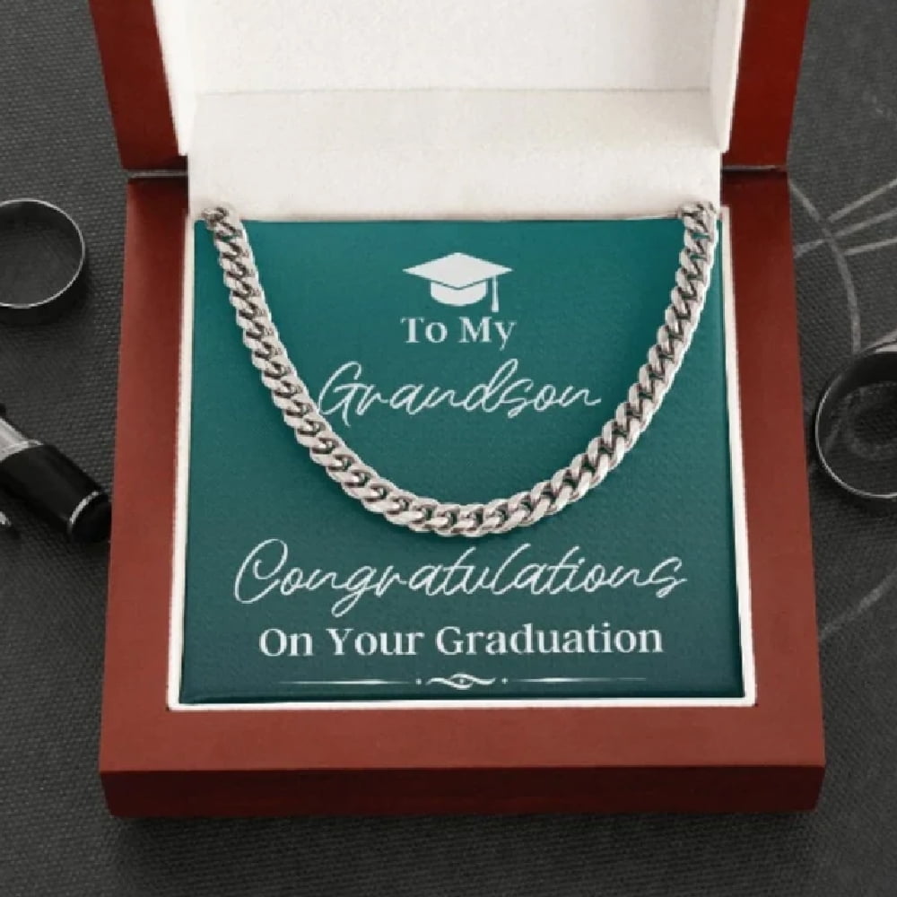 Happy Graduation To My Grandson, Cuban Link Chain, Graduation Present ...