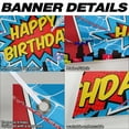PINUO Spider Backdrop Happy Birthday Red City Colorful Background ...
