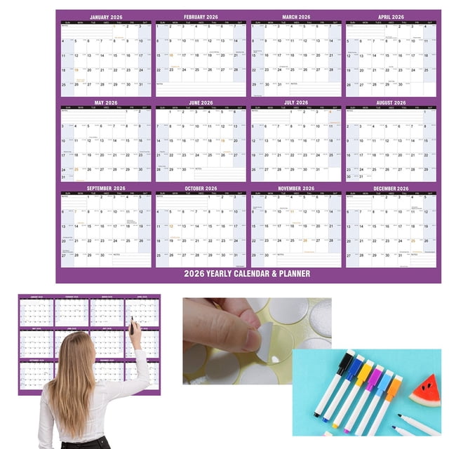 Nouveau Calendrier Mural Réutilisable 2026, Planificateur Double ...