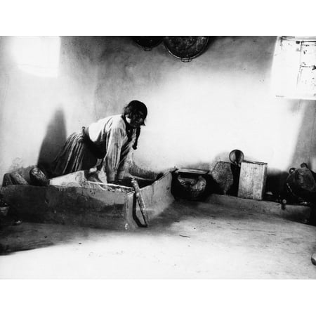 Hopi Bread Maker, C1912. /Na Hopi Woman Making Bread In The Traditional ...