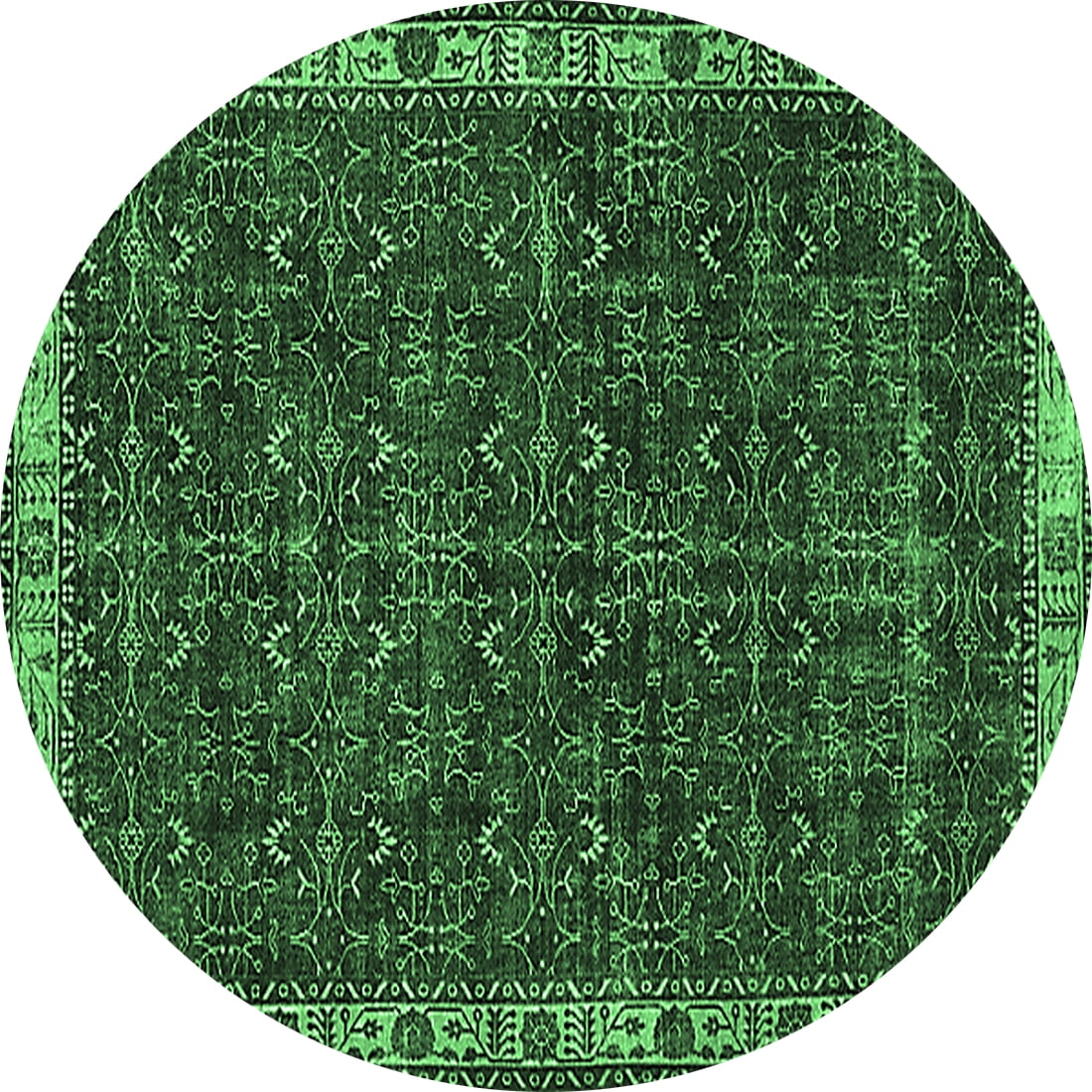 Ahgly Company Indoor Round Persian Emerald Green Bohemian Area Rugs, 6 ...
