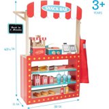 Movie Theatre Wooden Playset - Pretend Concession Stand with Popcorn ...
