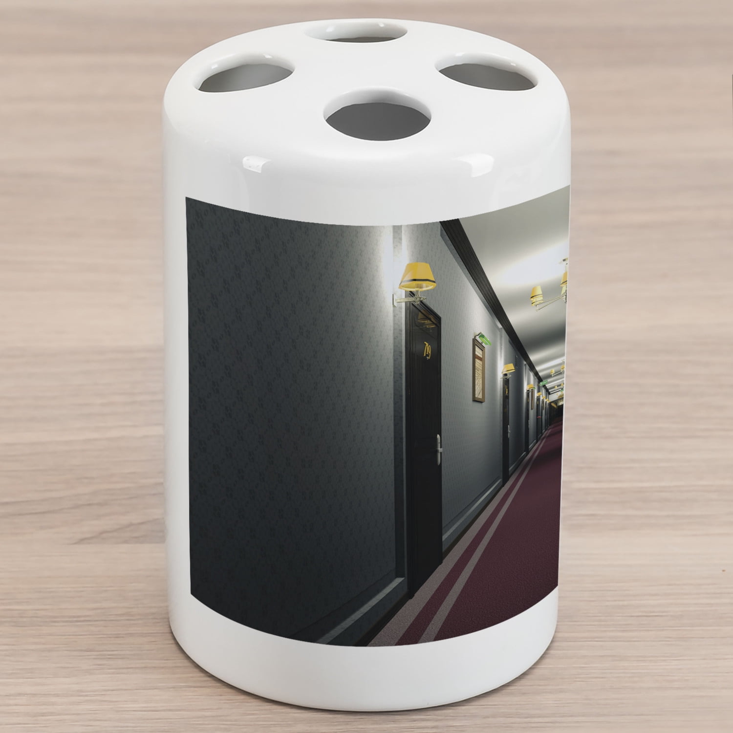 French Ceramic Toothbrush Holder, Hotel Corridor Building Inside ...