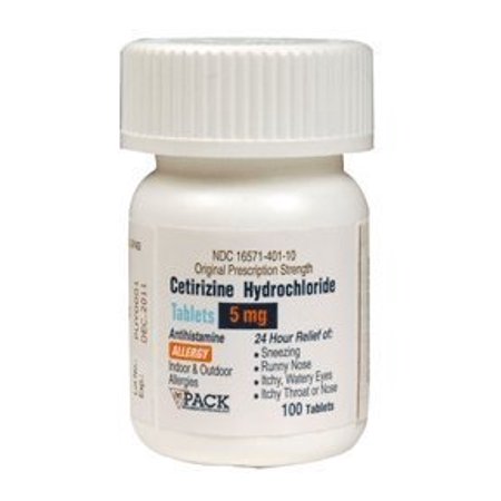 Pack Cetirizine Hydrochloride Tablets, 5 mg, 100 Count - Walmart.com