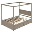Canopy Bed Full Size with 4 Storage Drawer, Wooden Canopy Platform Bed ...