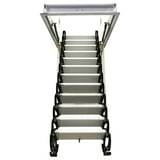 Telescopic Folding Ladder Hidden Black Handrail White Step Aluminum ...