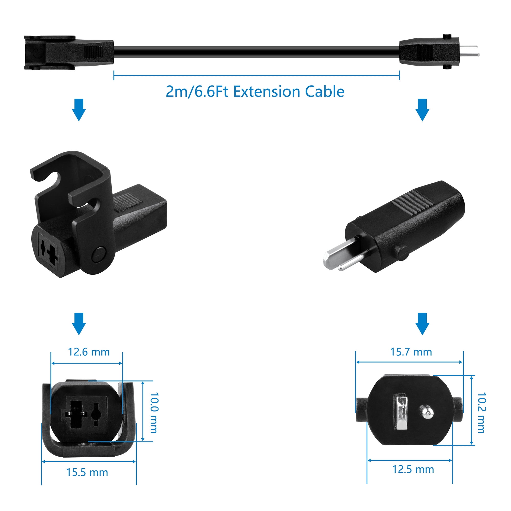 Buy PKPOWER 6FT 2-Prong Extension Power Cord Cable Lead For Sam's Club ...