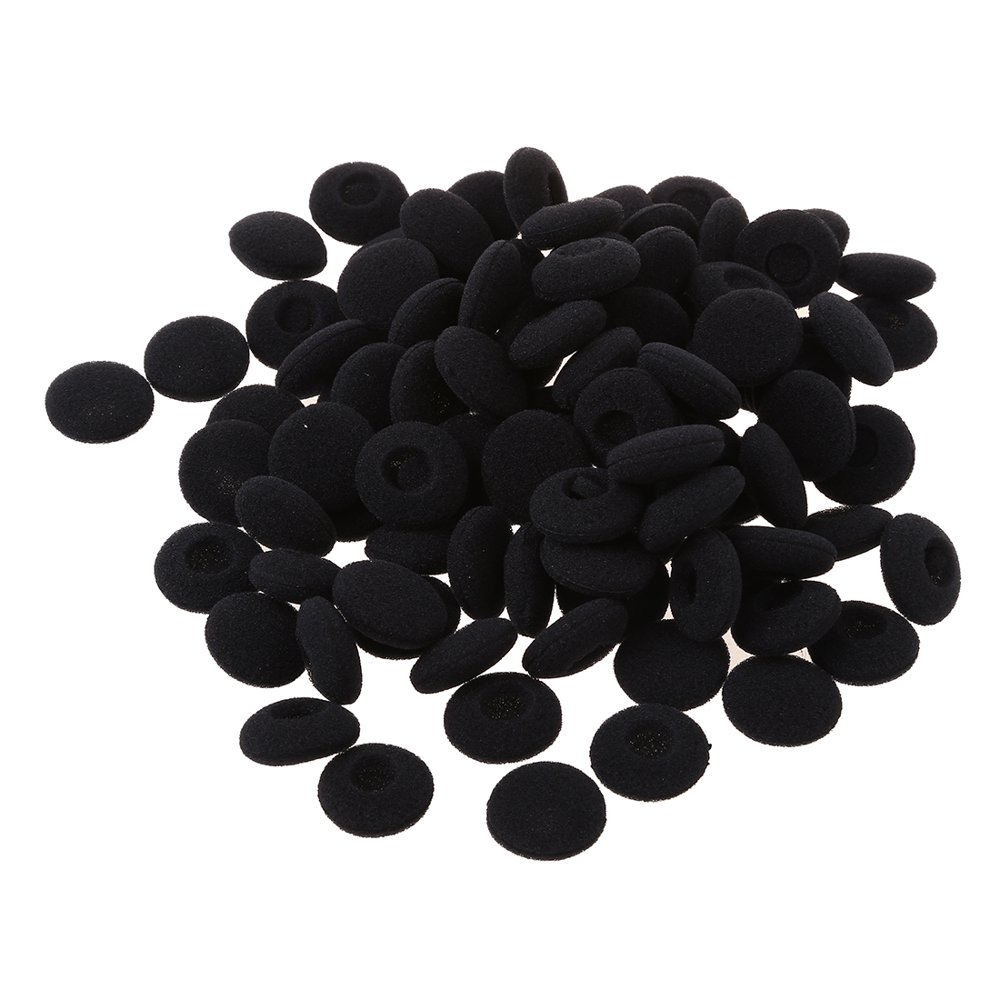 Haobase 100 Pcs Black Sponge Earbud Headphone Cap Ear Pads Cover ...