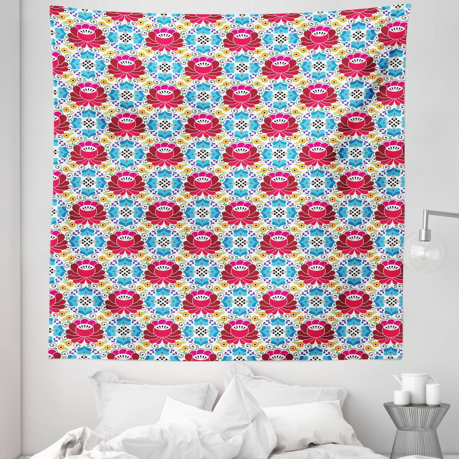 Colorful Tapestry, Slavic Culture Russian Folk Pattern Floral Petals ...
