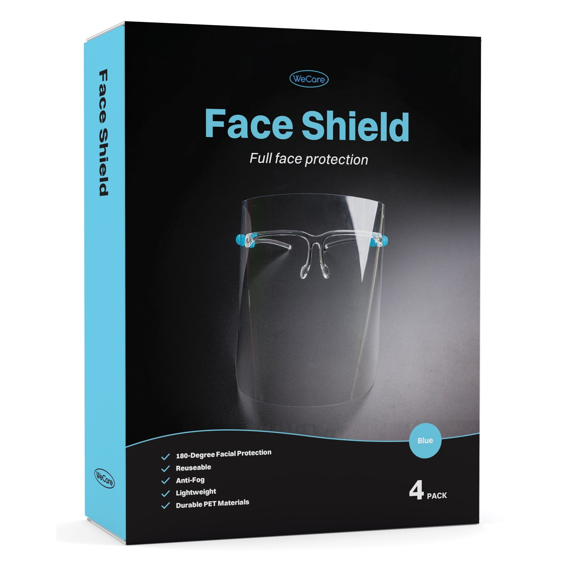 WeCare Face Shield Blue Eyeglasses Frame - Full Face Protection, Clear ...