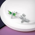 AOBOCO Diamond Dragonfly Stud Earrings for Women 925 Sterling Silver 0. ...