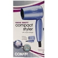 Conair 1600W Portable, Lightweight Hair Dryer; Compact with Folding ...