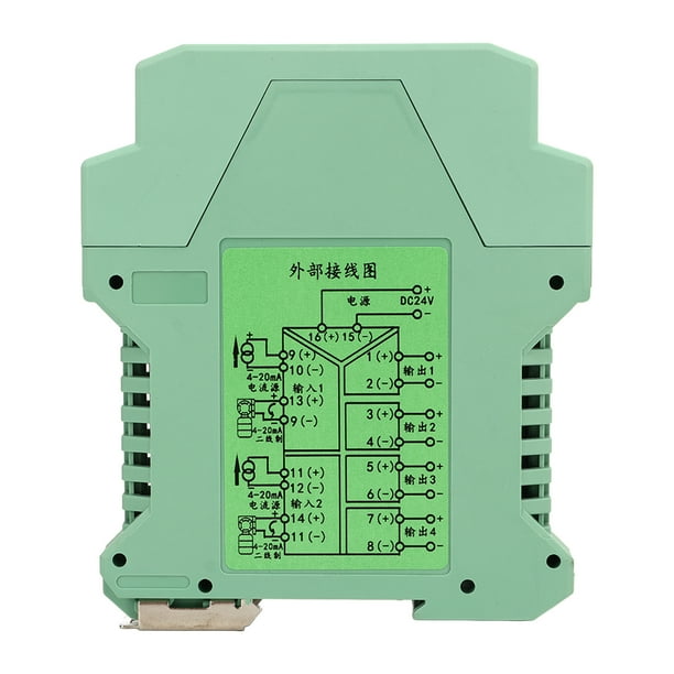 DC Signal Isolator 2 in 4 Out Current Transmitter 4‑20mA PLC Detect Signal Conditioner 24V ...