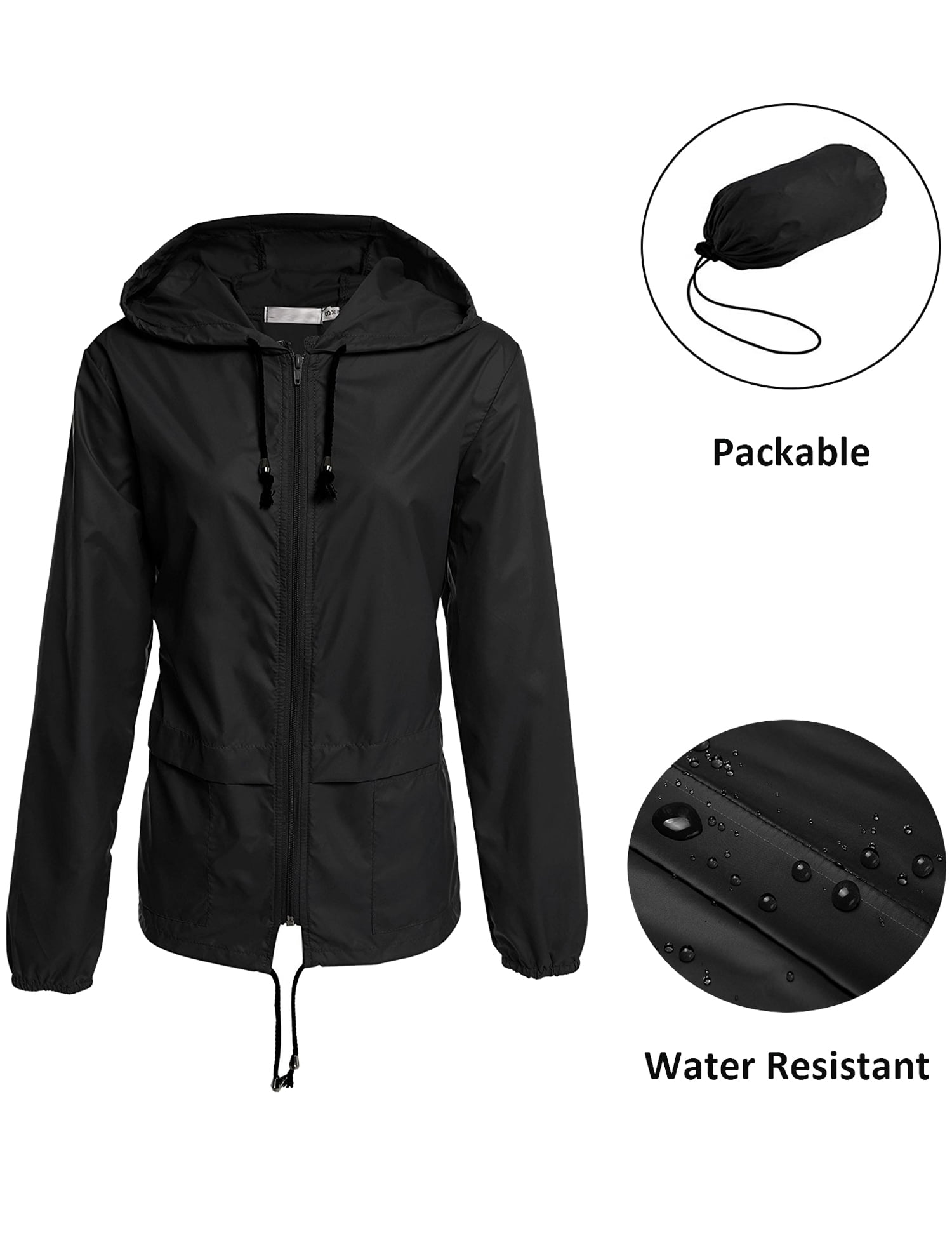 Buy Avoogue Raincoat Women Lightweight Waterproof Rain Jackets Packable Outdoor Hooded ...