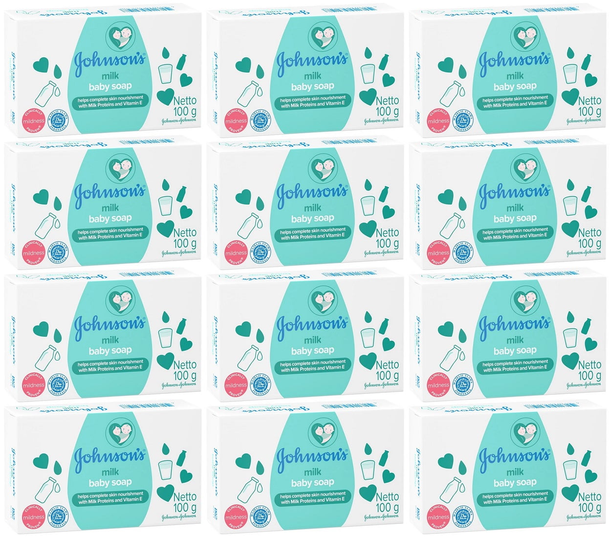 Johnson's Milk Baby Bar Soap with Milk Proteins and Vitamin E, 3.5 ...