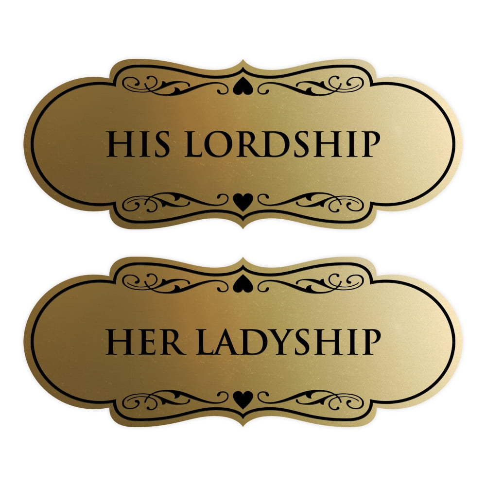 Signs ByLITA Designer His Lordship and Her Ladyship 2 Pack Restroom ...
