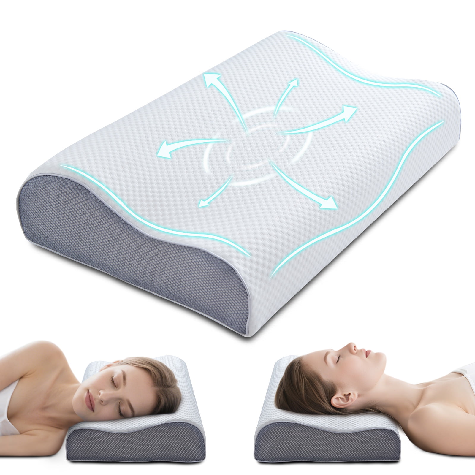 Click here for Kingrest Cooling Memory Foam Pillow For Neck Pain... prices