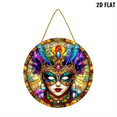 1 Pack Carnival Mask Hanging Pendant with Colorful Feathers and Design ...