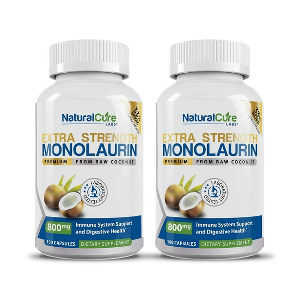 Suplemento de monolaurina de Natural Cure Labs, 800 mg x 200 cápsulas ...
