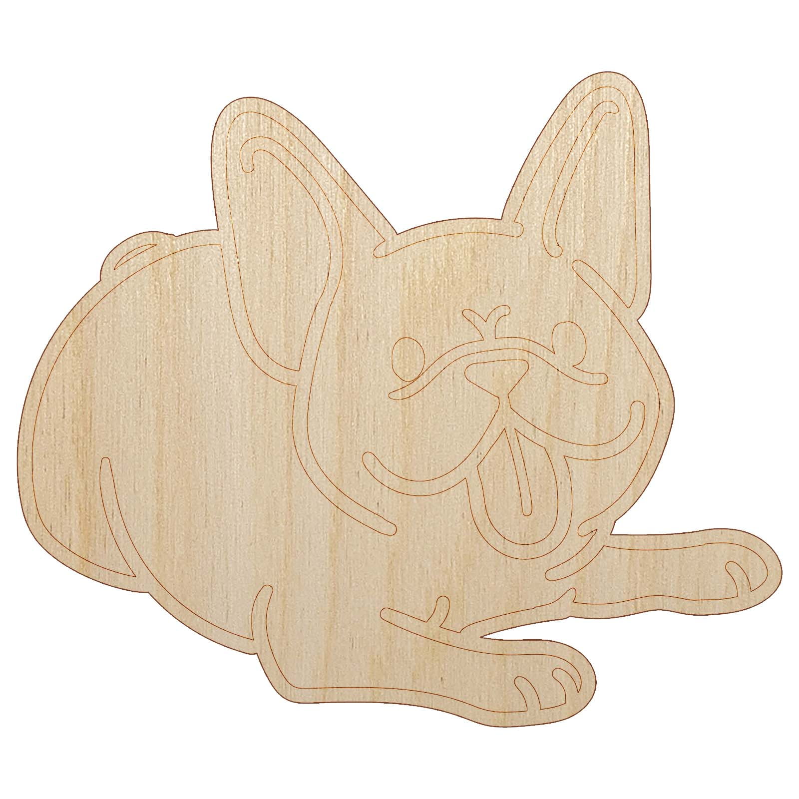 Frenchie Laying Down French Bulldog Dog Wood Shape Unfinished Piece ...