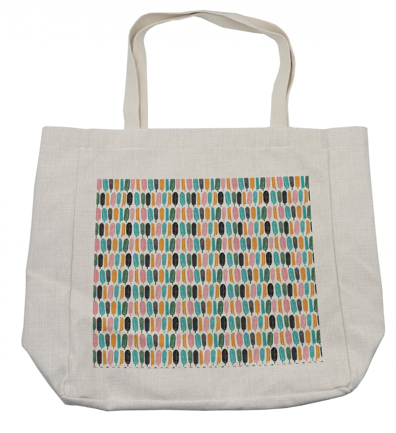 Leaves Shopping Bag, Abstract Minimal Ornamental Autumn Forest Leaf ...