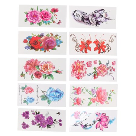 Body Sticker Waterproof Fake Temporary Waterproof Flowers Long Lasting ...