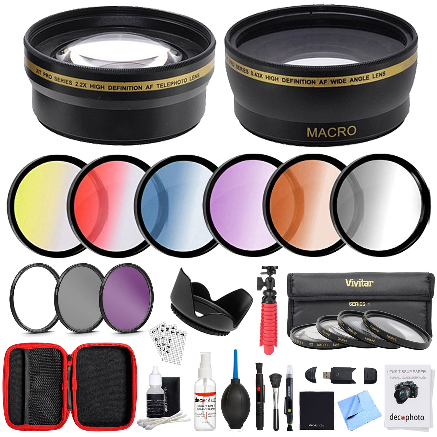 Deco Gear 67mm Lens Accessory Kit - Includes 6pc Graduated Color, 4pc ...