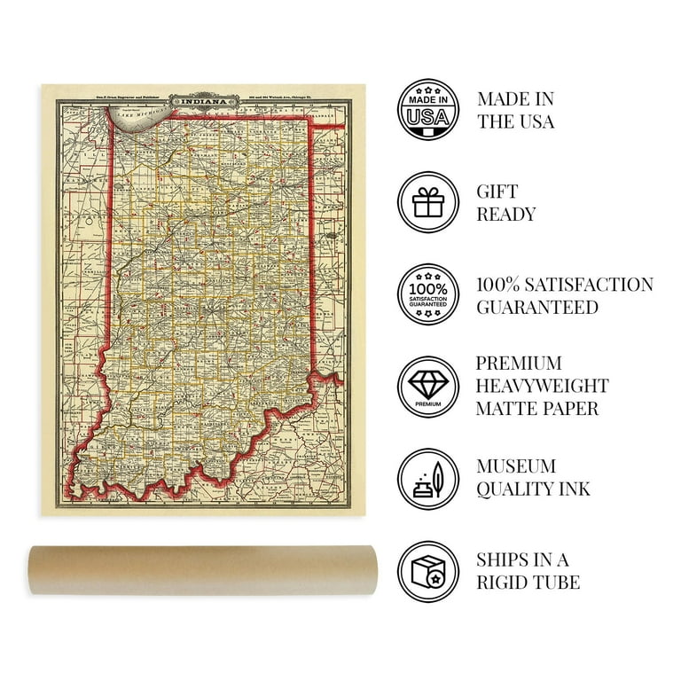 Indiana State Map With Cities And Towns