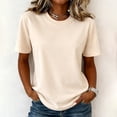 Sewkxo Women Short Sleeve Tops Summer Basic Tee Wrinkle-Free Trendy ...