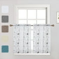 GymChoice Short Sheer Tier Curtains for Small Window,Floral Embroidered ...