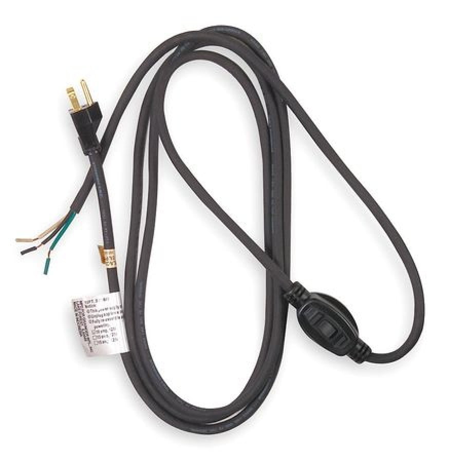 POWER FIRST 1TNA8 Power Cord, 5-15P, SJT, 8 ft., Blk, 10A, 16/3 ...