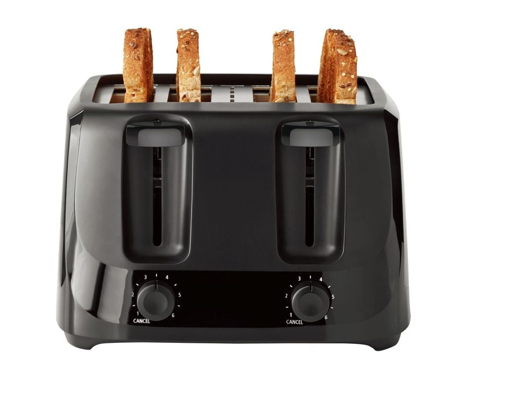 Mainstays 4-Slice Toaster with 6 Shade Settings and Removable Crumb ...