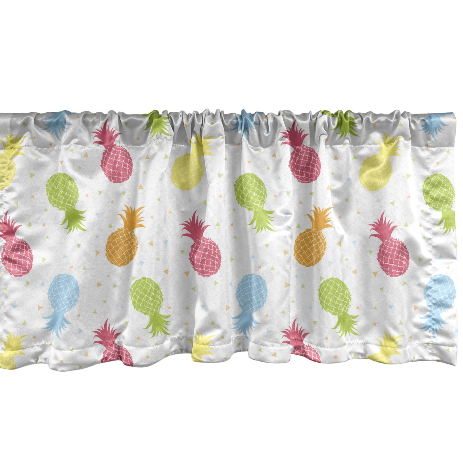 Pineapple Window Valance Pack Of 2 Fresh Tropical Fruits Hand Drawn
