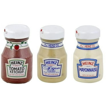 Heinz Mini Bottle Variety Pack, 2.25oz Ketchup, 1.8oz Mayonnaise, 2oz ...