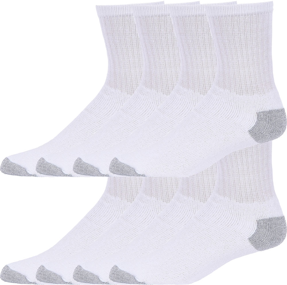 4-12 Pair Reinforced Sport Crew Socks for Men Multi Pack and Colors ...