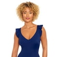 Time And Tru Womens And Plus Solid Ruffle Strap One Piece Swimsuit