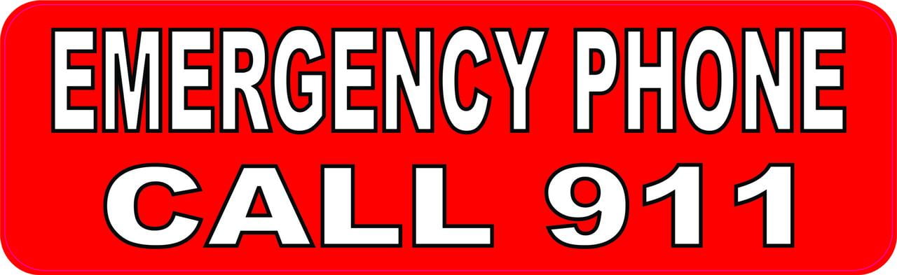10in x 3in Emergency Phone Call 911 Vinyl Sticker - Walmart.com
