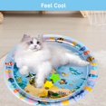 EverydayNest Water Sensory Play Mat,60cm Round Cat Water Mat with Fish ...