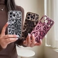 Leopard Cheetah Print Plating Side Camera Len Protection Phone Case for ...