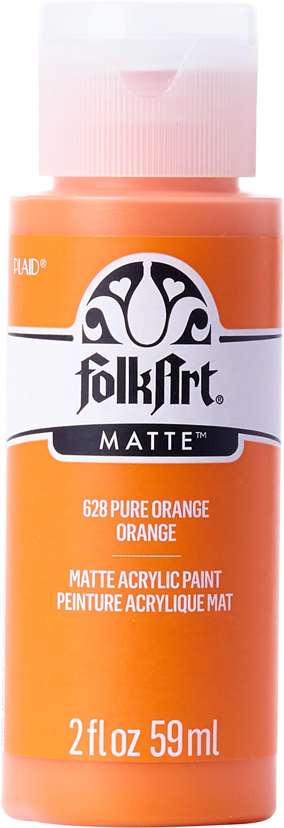 FolkArt Acrylic Craft Paint, Matte Finish, Pure Orange, 2 fl oz ...