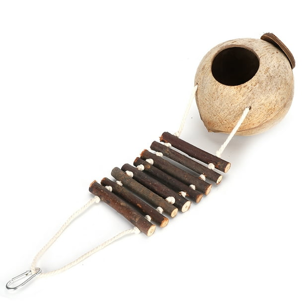 Bird's Nest Hamster Breeding Nest Climbing Ladder Natural Coconut Shell ...