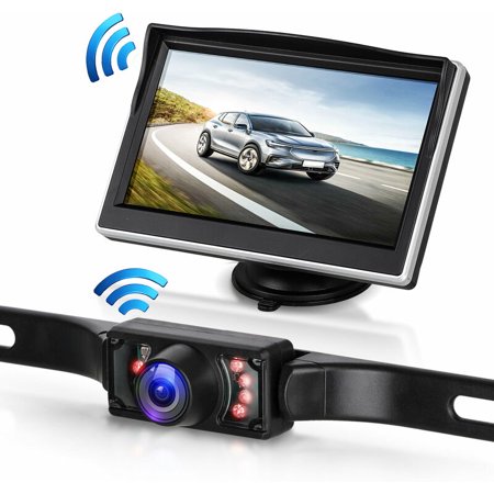 Wireless Backup Camera, 5" Rear View Backup Camera Monitoring System, 7 ...