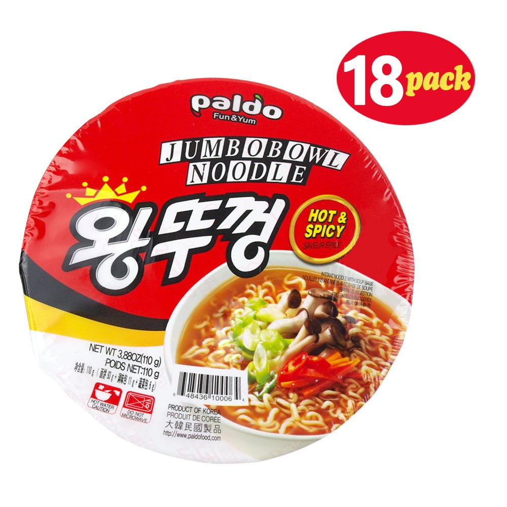 Paldo Hot and Spicy Flavor Jumbo Bowl Noodle 110g (Pack of 18 ...