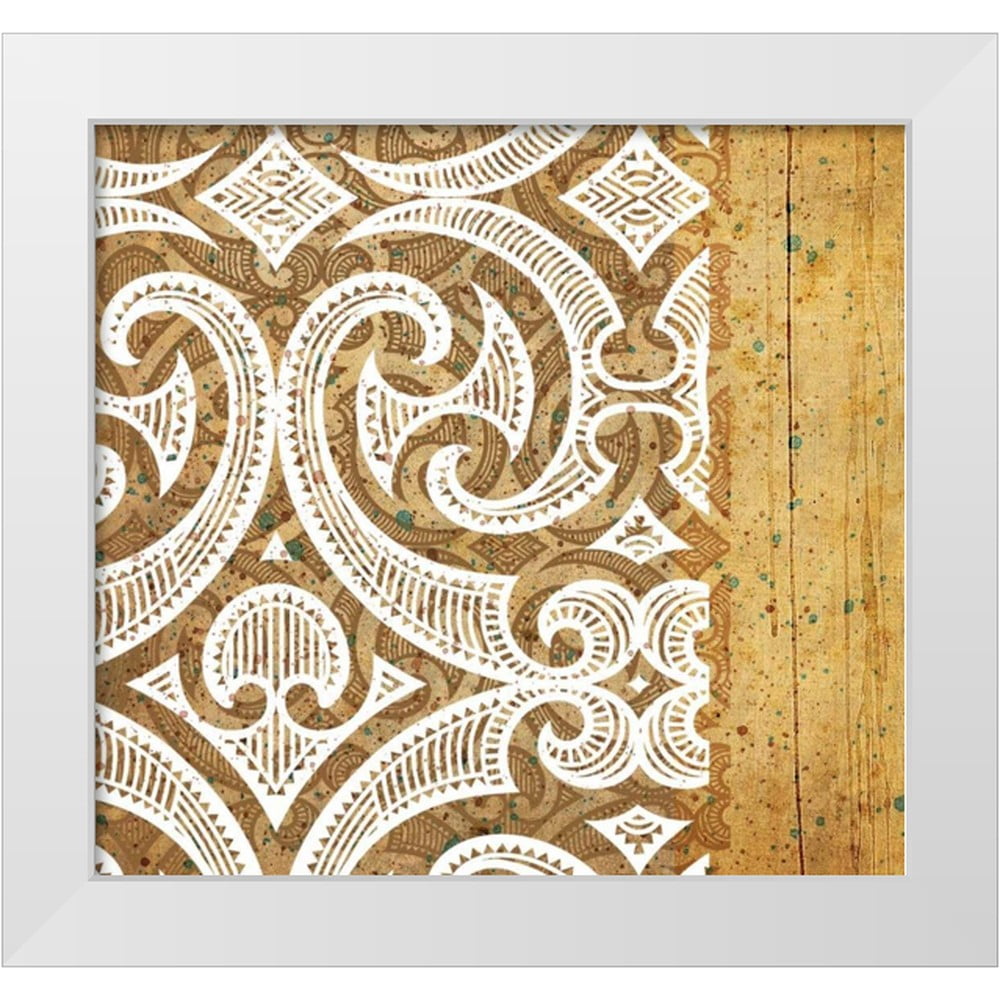 BoMo 21x20 White Modern Wood Framed Museum Art Print Titled - Paisley ...