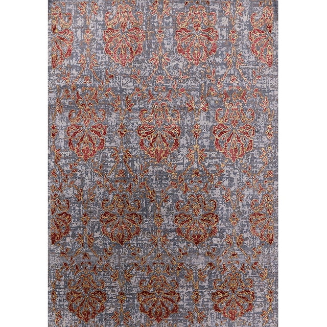 Ahgly Company Indoor Rectangle Mid-Century Modern Maroon Purple ...