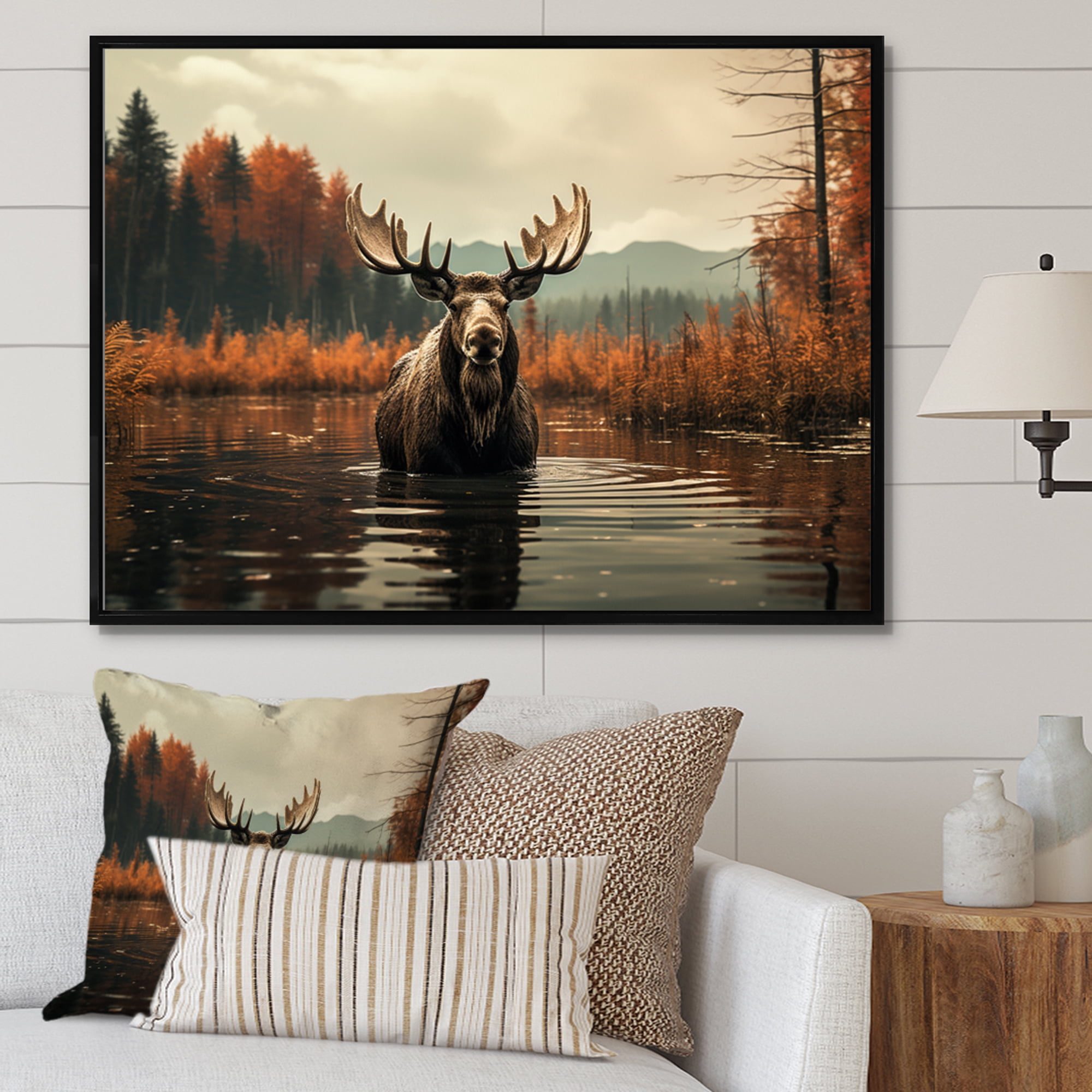 Click here for Designart Brown Modern Black Framed Wall Art  Moos... prices