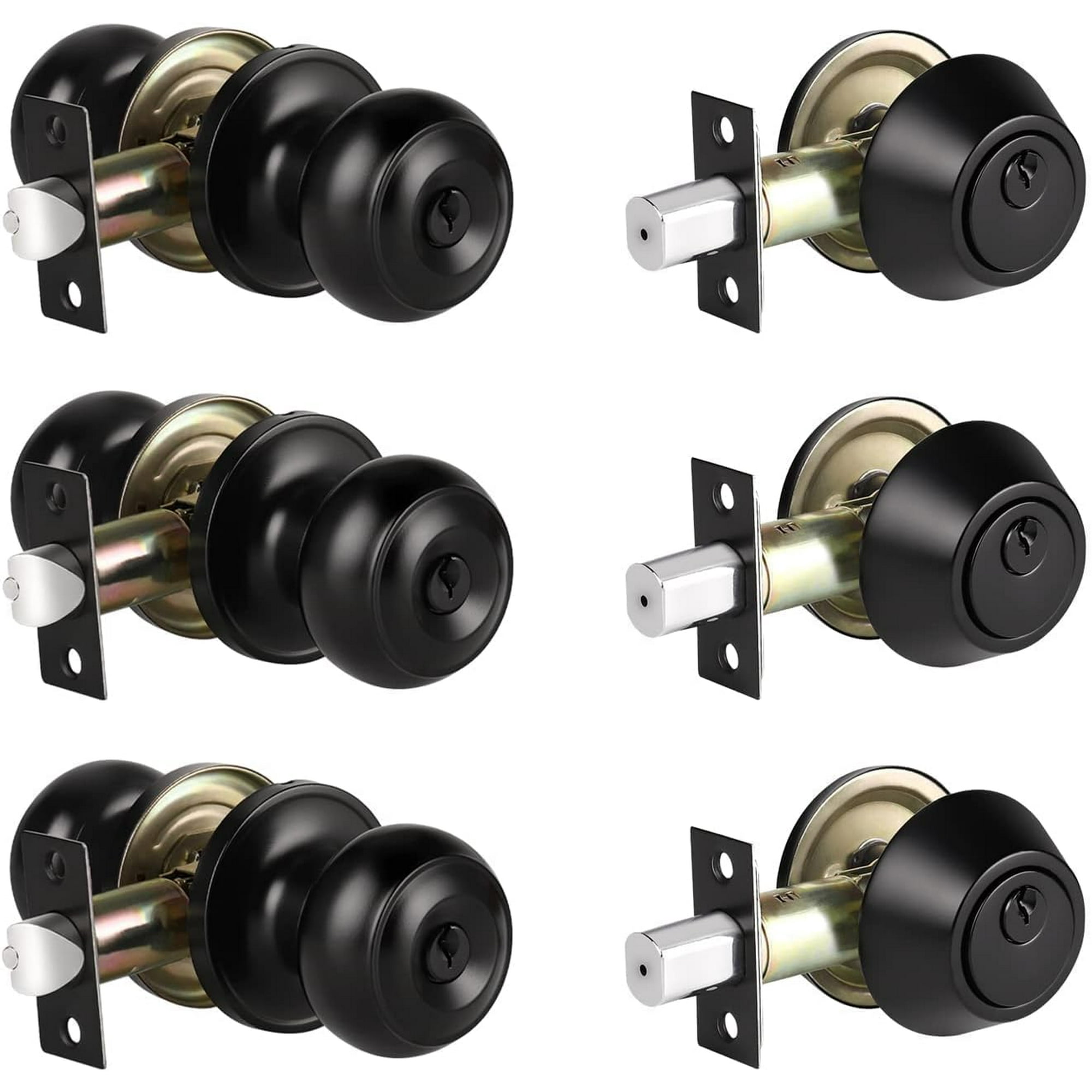 Click here for Gfdyree 3 Sets Of Deadbolt And Door Knob Set  Keye... prices