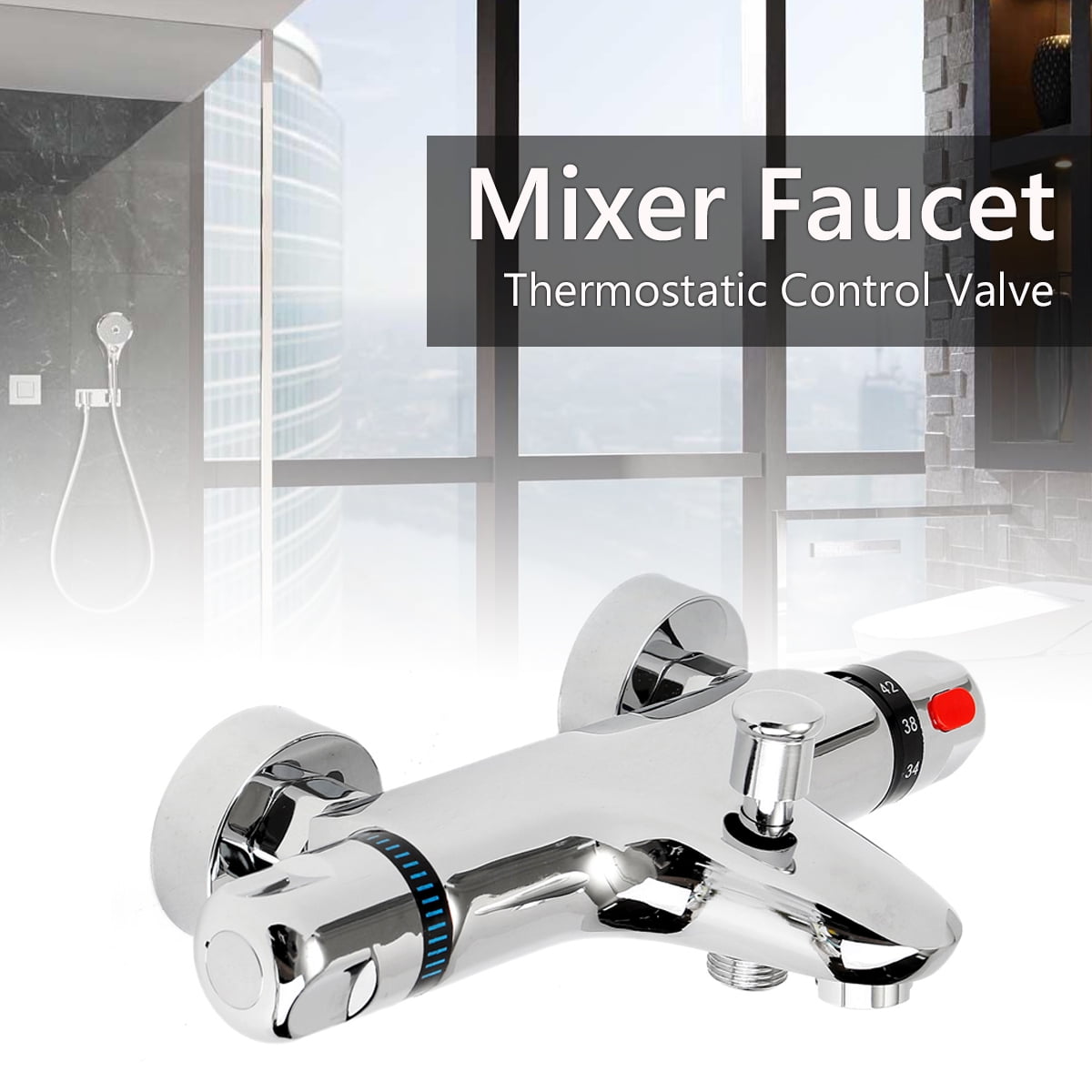 Bathroom Shower Water Thermostatic Control Valve Mixer Faucet Tap ...