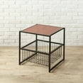 Free Shipping! Zinus Dane 20" x20" Black Frame Side Table with Storage ...